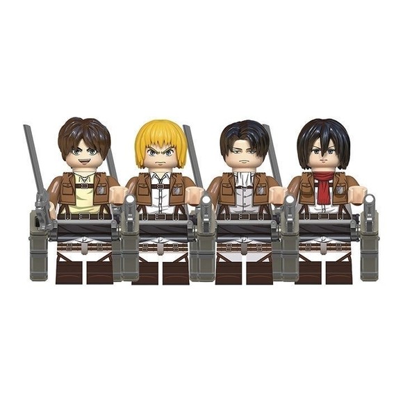 Building Block | Toys | Attack On Titan 4 Minifigure Set Custom ...